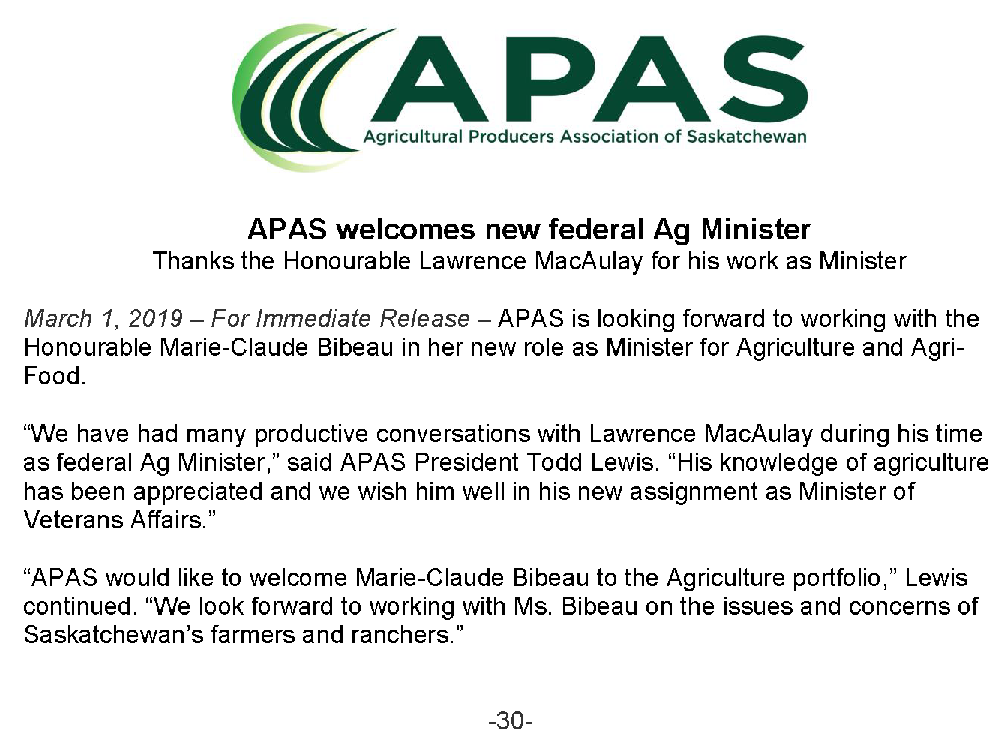 APAS - Agricultural Producers Association of Saskatchewan